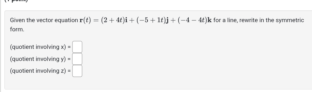 Solved Given the vector equation | Chegg.com