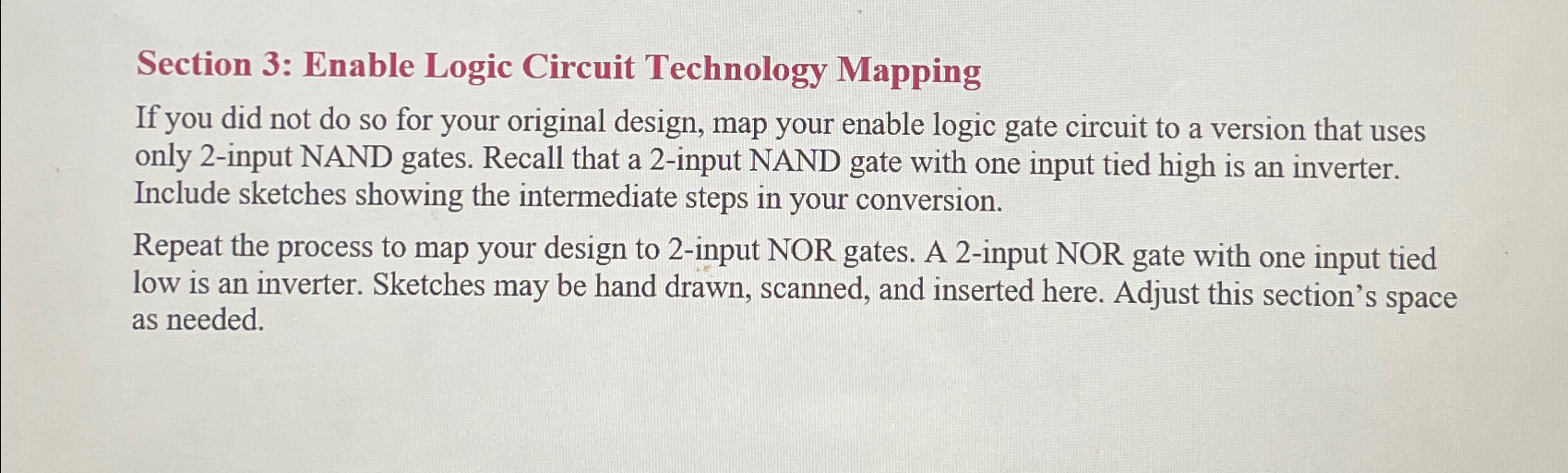 Solved Section 3: Enable Logic Circuit Technology MappingIf | Chegg.com