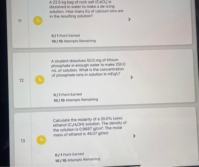 Solved A 22.5 kg bag of rock salt (CaCl2) is dissolved in | Chegg.com