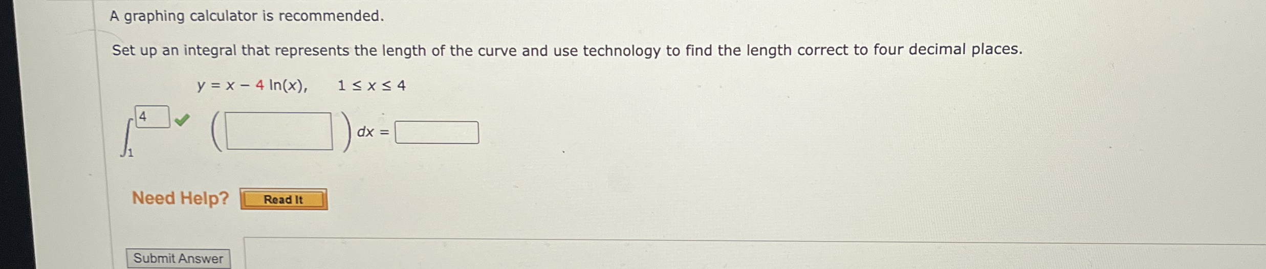 Solved A graphing calculator is recommended.Set up an | Chegg.com