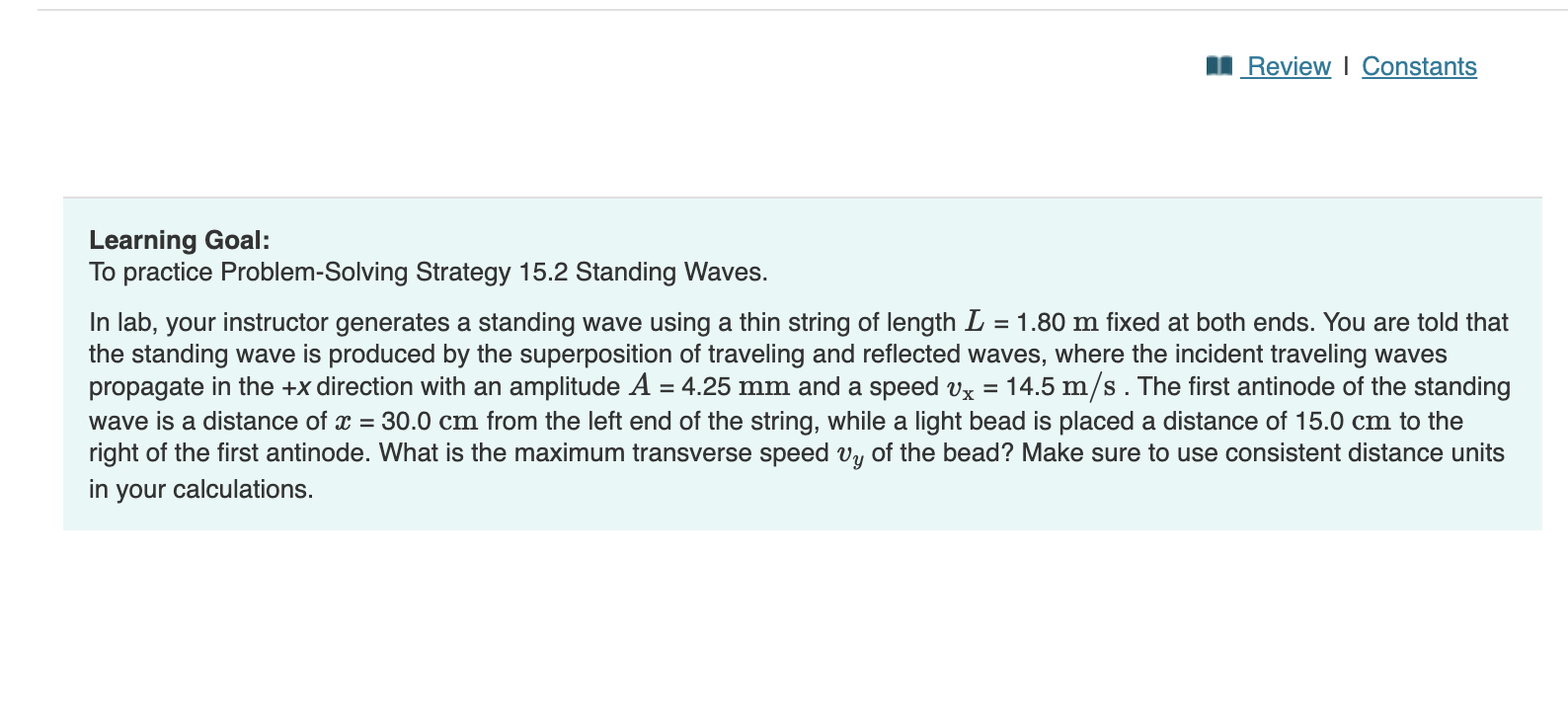 Solved Part CWhat is the maximum transverse speed vy ﻿of the | Chegg.com