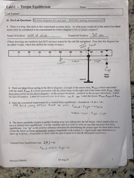 need help answer the first part of the physics lab. | Chegg.com