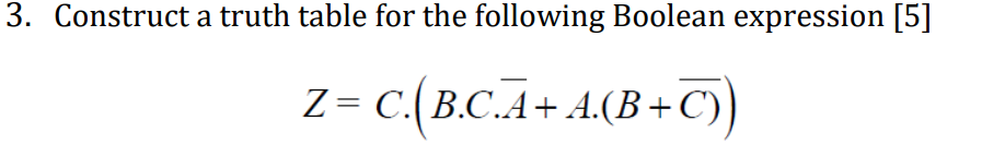 Construct a truth table for the following Boolean | Chegg.com