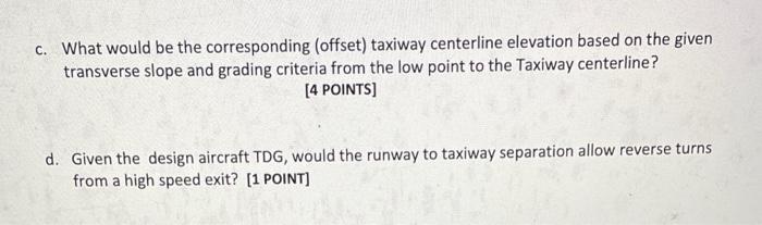 Solved 3. Transverse Grades. The airport and runway | Chegg.com