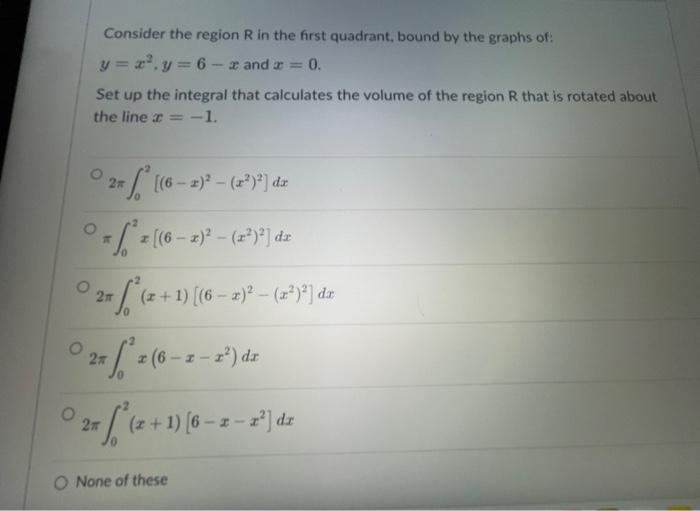 Solved Consider the region R in the first quadrant, bound by | Chegg.com