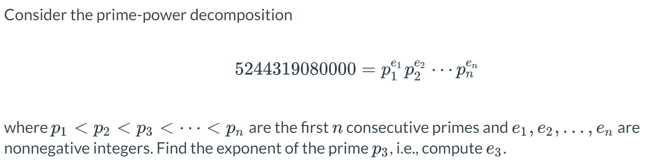 Solved Consider the prime-power | Chegg.com
