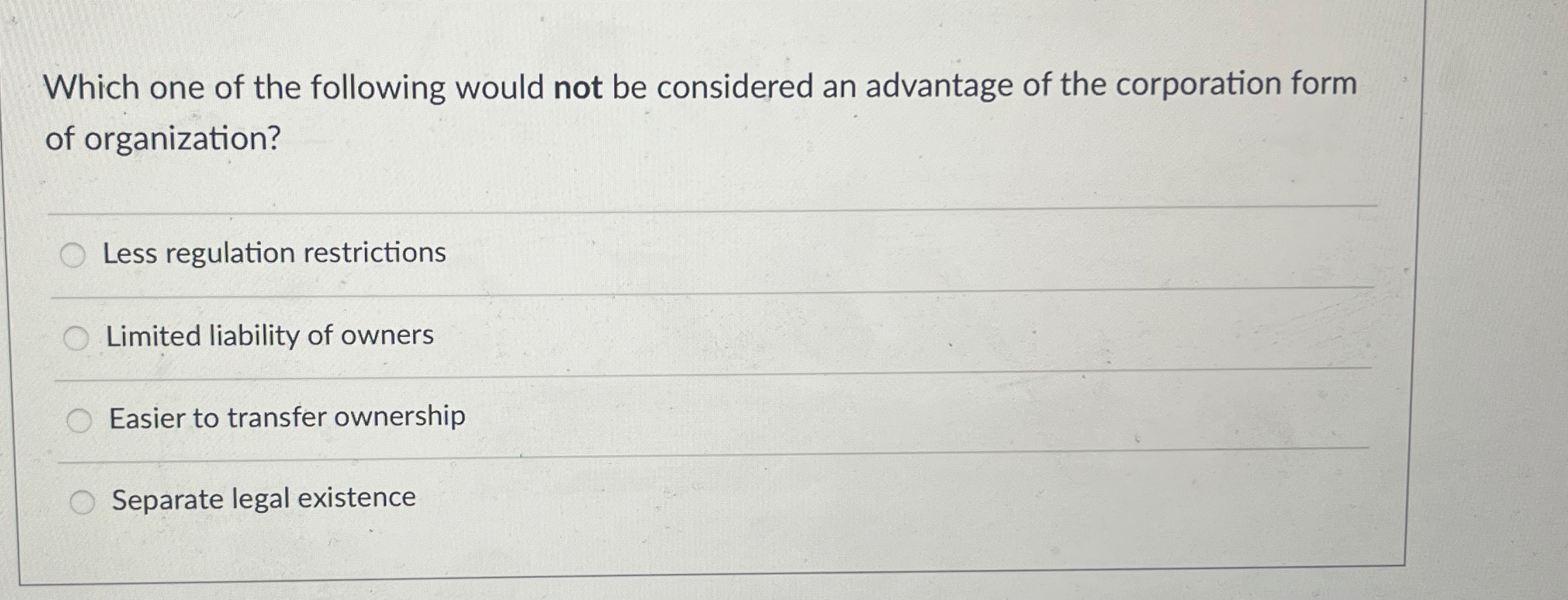 Solved Which one of the following would not be considered an | Chegg.com