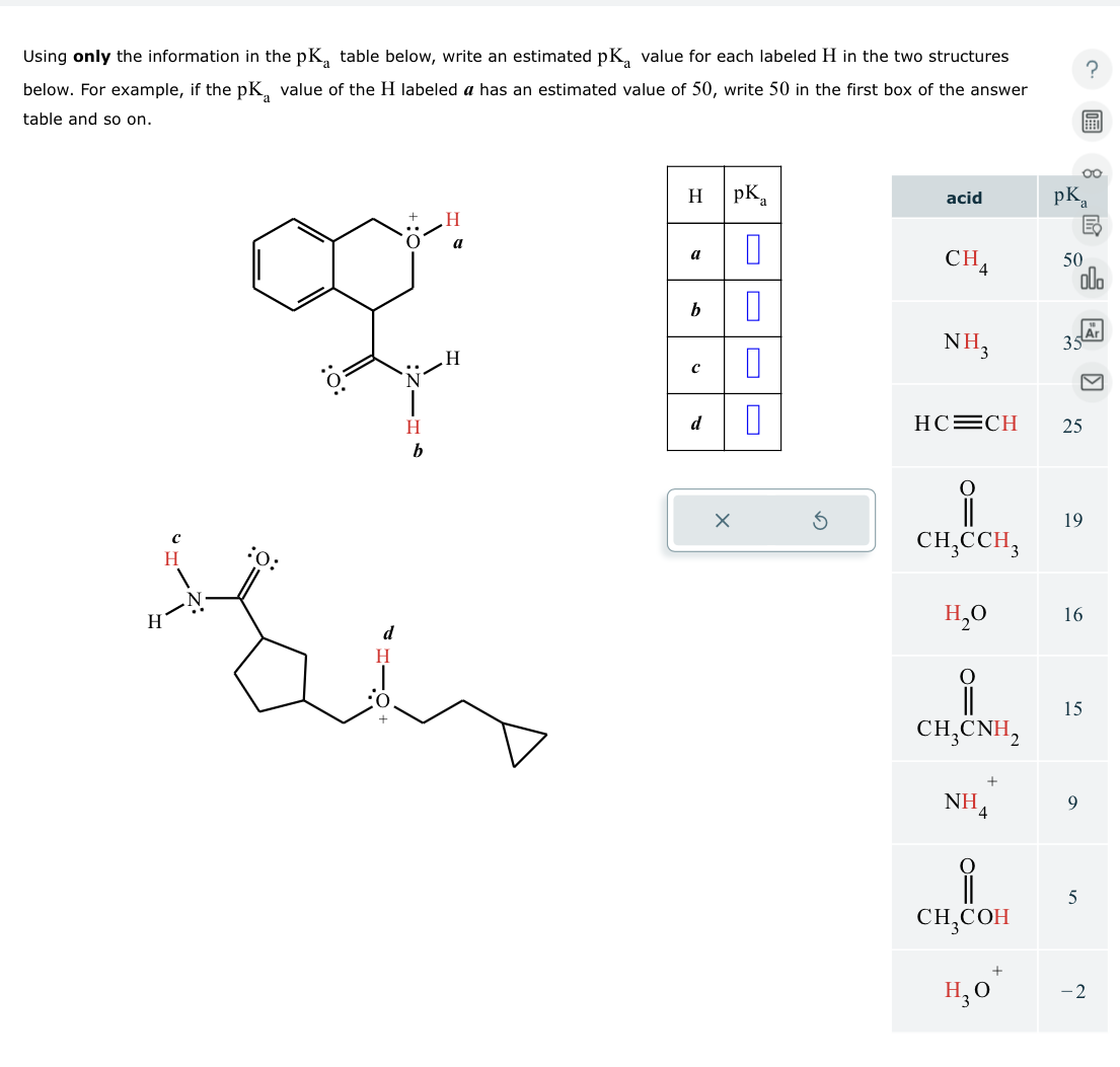 Solved Using only the information in the pKa ﻿table below, | Chegg.com
