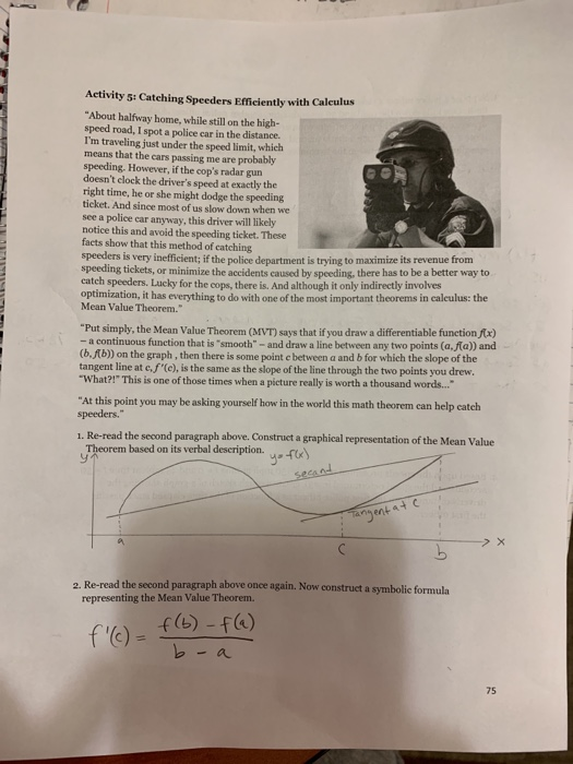 Solved Activity 5: Catching Speeders Efficiently with | Chegg.com