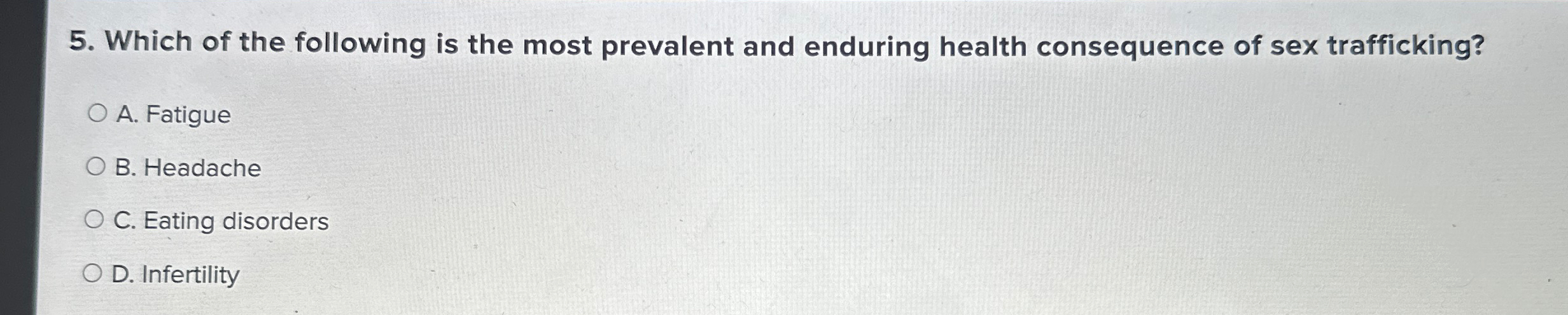 Solved Which of the following is the most prevalent and | Chegg.com