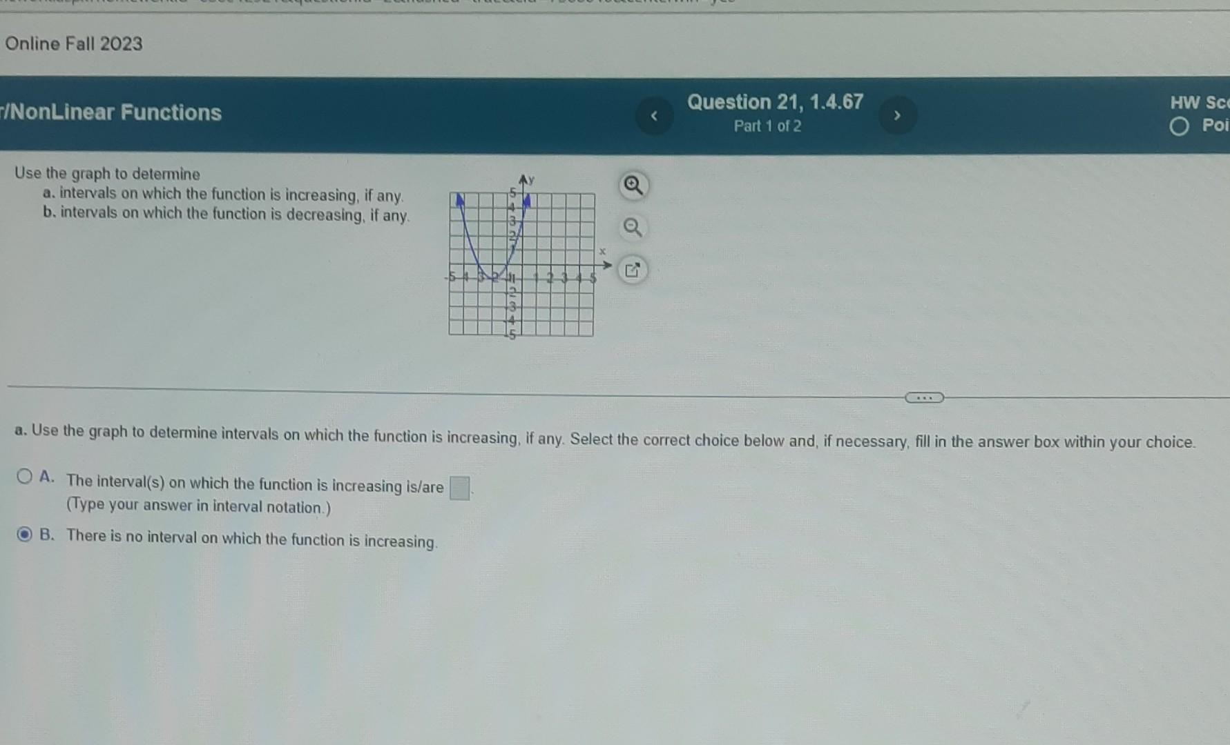 Use the graph to determine a. intervals on which the | Chegg.com