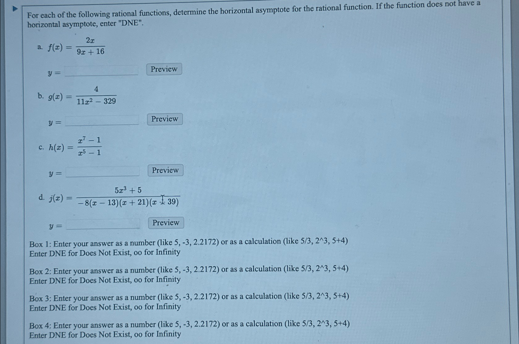Solved For each of the following rational functions, | Chegg.com