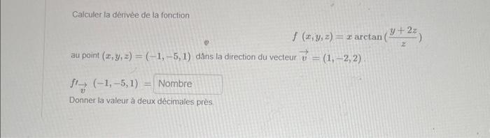 Solved Calculer la dérivée de la fonction | Chegg.com