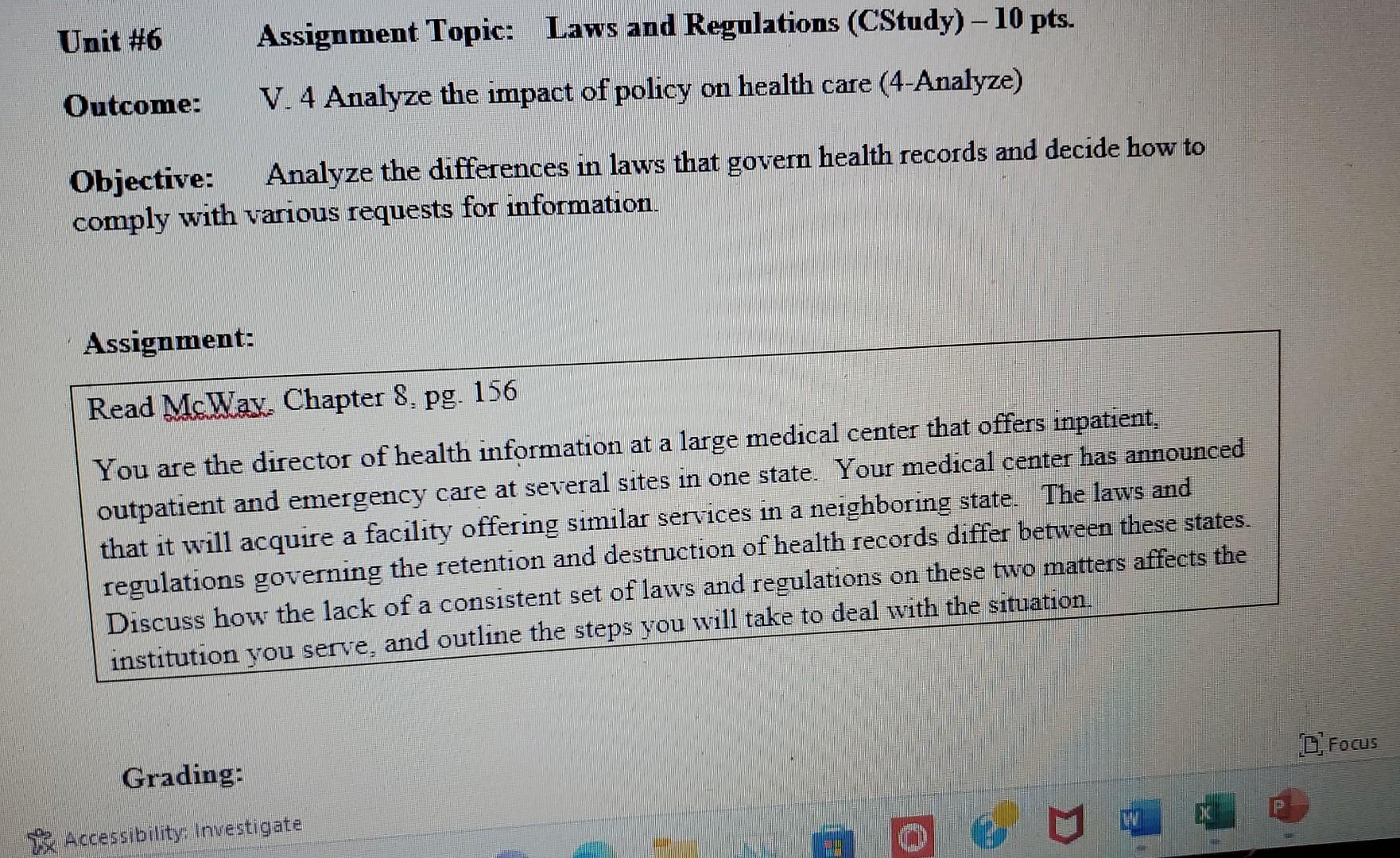 Solved Unit \#6 Assignment Topic: Laws and Regolations | Chegg.com