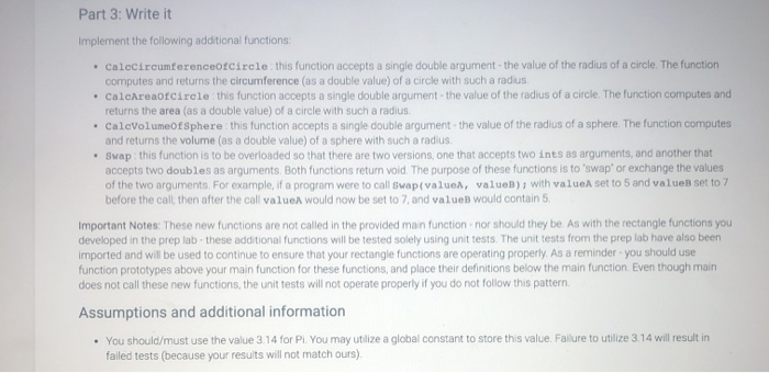 Solved Fun With Functions In this lab you will extend the | Chegg.com