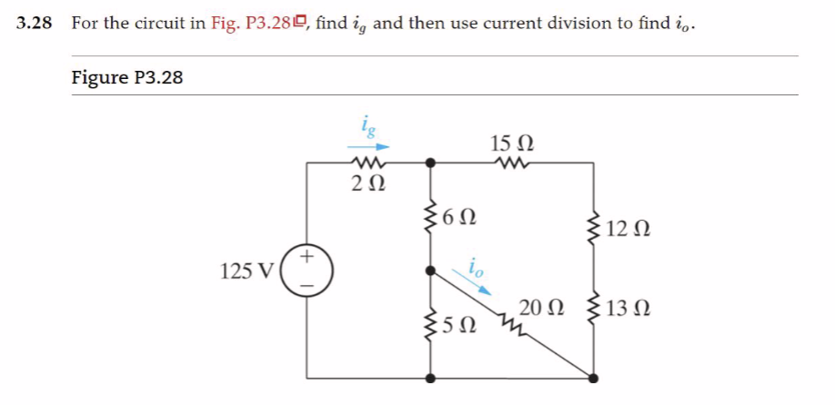 Solved 3.28 ﻿For the circuit in ﻿Fig. P3.28, ﻿find ig ﻿and | Chegg.com