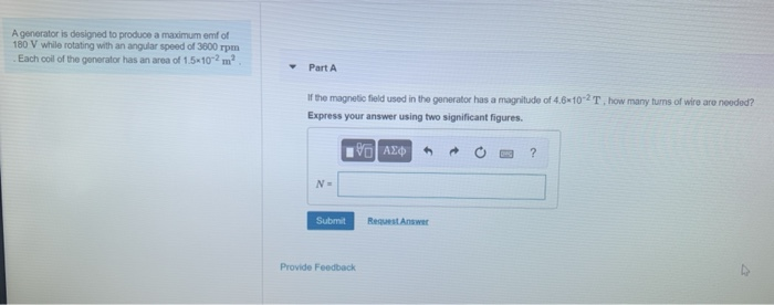 Solved A generator is designed to produce a maximum emf of | Chegg.com