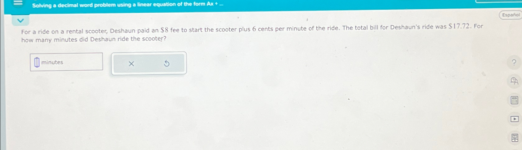 Solved Solving a decimal word problem using a linear | Chegg.com