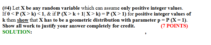 Solved (#4) ﻿Let x be any random variable which can assume | Chegg.com