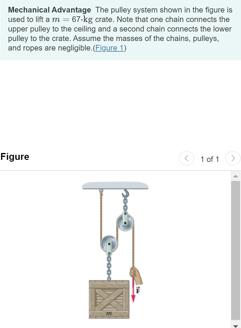 Solved Mechanical Advantage The pulley system shown in the | Chegg.com