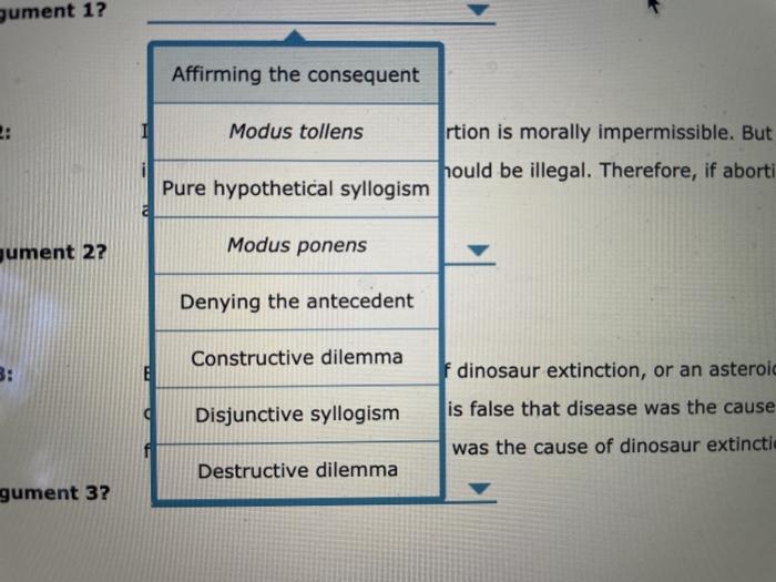 indicate the argument form for each of the following | Chegg.com
