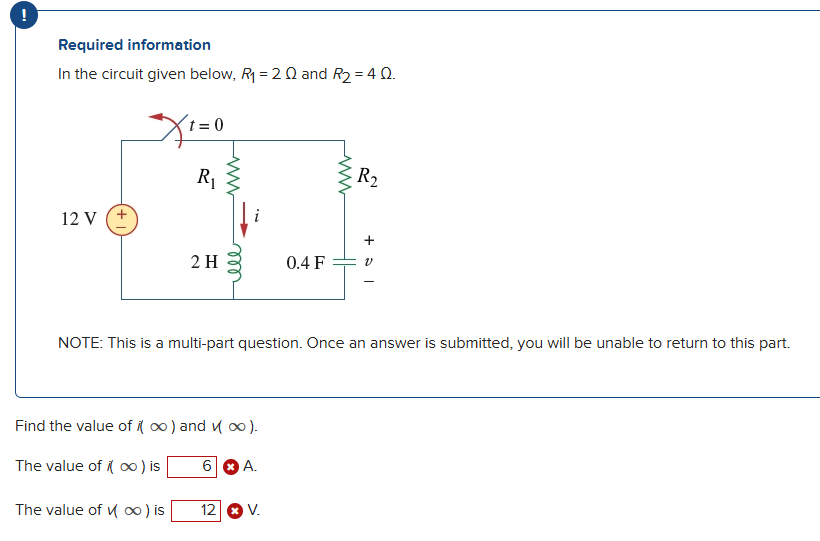 Solved Required informationIn ﻿the circuit given below, | Chegg.com