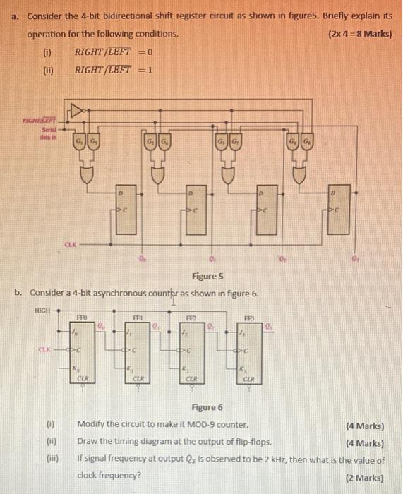 Solved a. Consider the 4-bit bidirectional shift register | Chegg.com