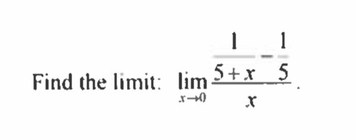 Solved limx→0x5+x1−51 | Chegg.com