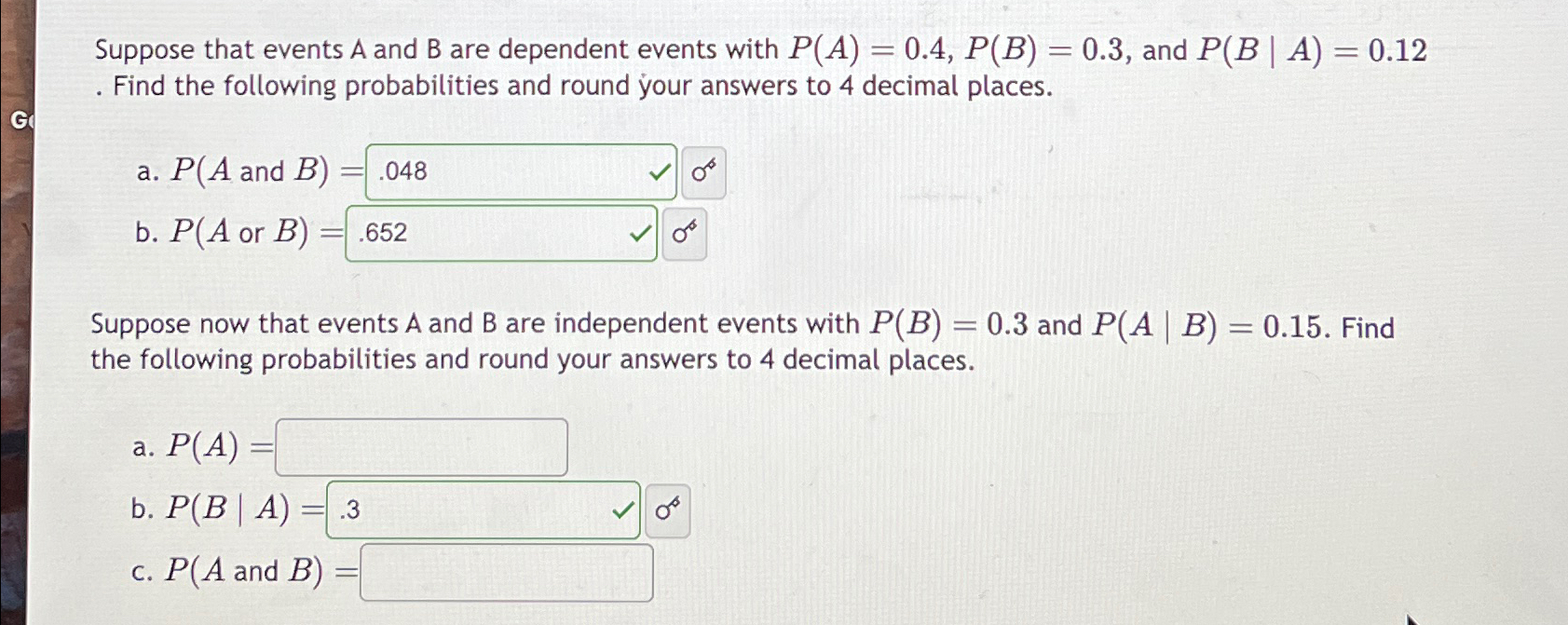 Solved Suppose that events A and B ﻿are dependent events | Chegg.com
