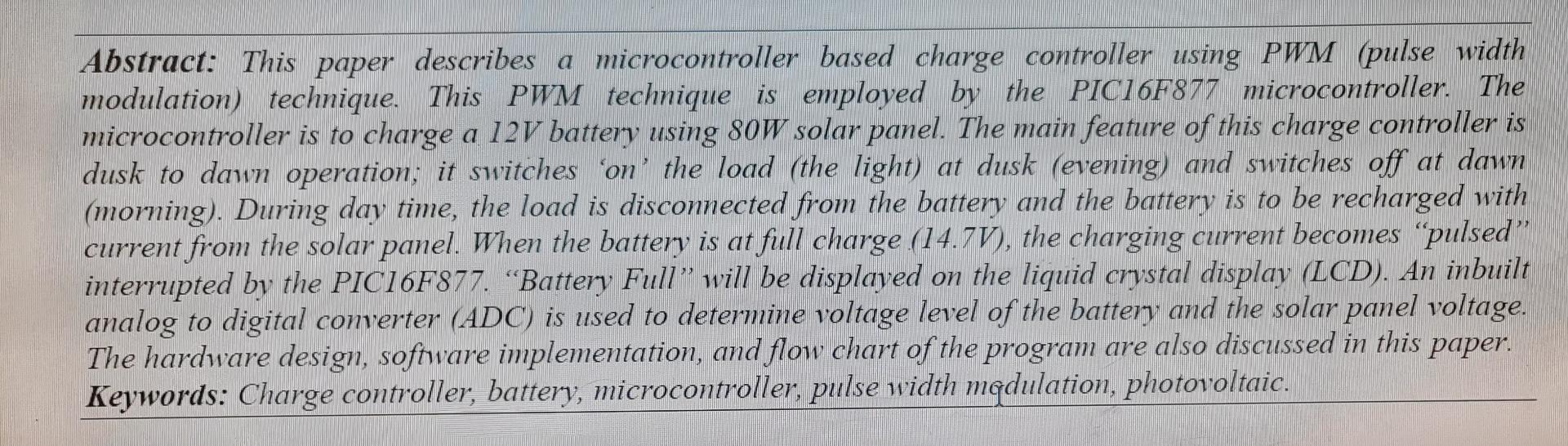 Abstract: This paper describes a microcontroller | Chegg.com