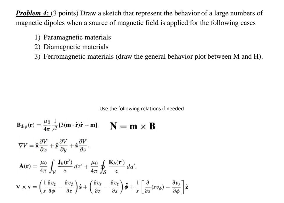 Solved Problem 4: (3 points) Draw a sketch that represent | Chegg.com
