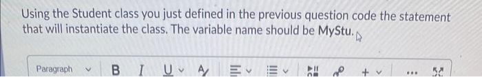 Solved Code the statements that will create a class called | Chegg.com