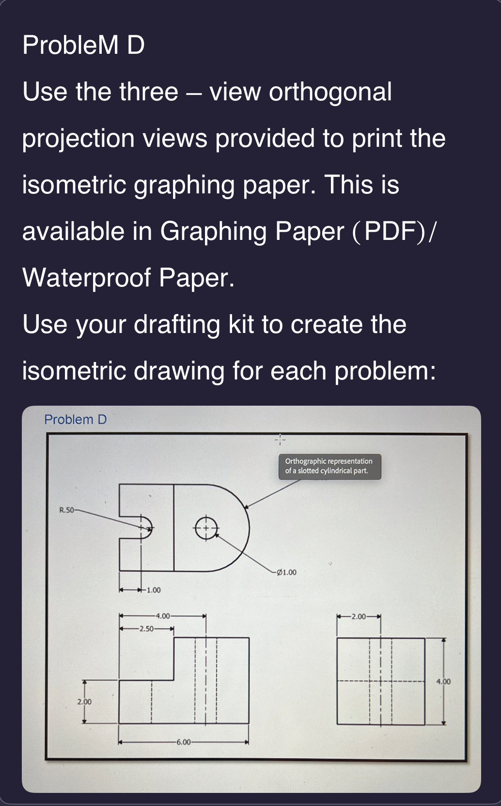 Solved ProbleM DUse the three - ﻿view orthogonal projection | Chegg.com