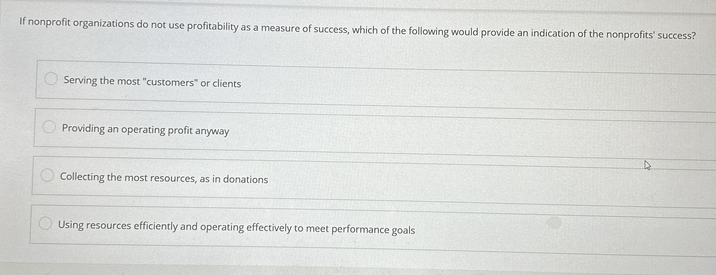 If nonprofit organizations do not use profitability | Chegg.com