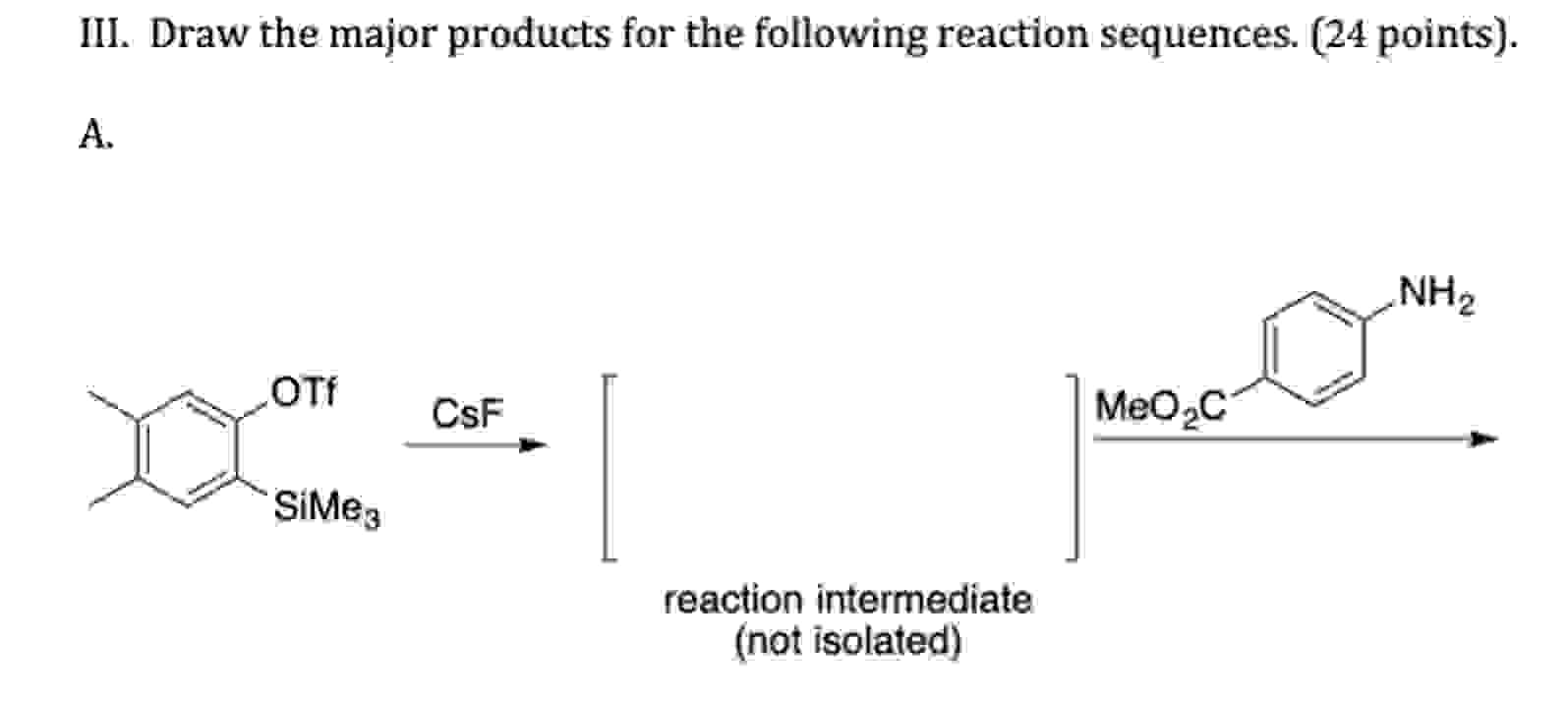 Solved Draw the major products for the following reaction | Chegg.com