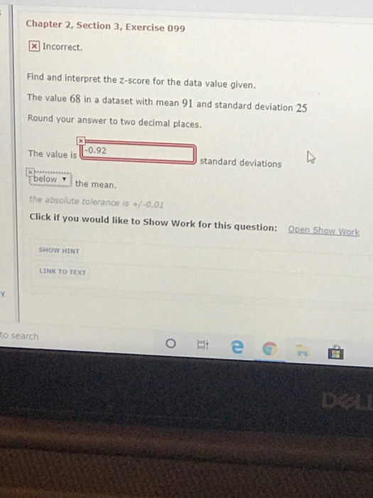 Solved Chapter 2, Section 3, Exercise 099 x Incorrect Find | Chegg.com
