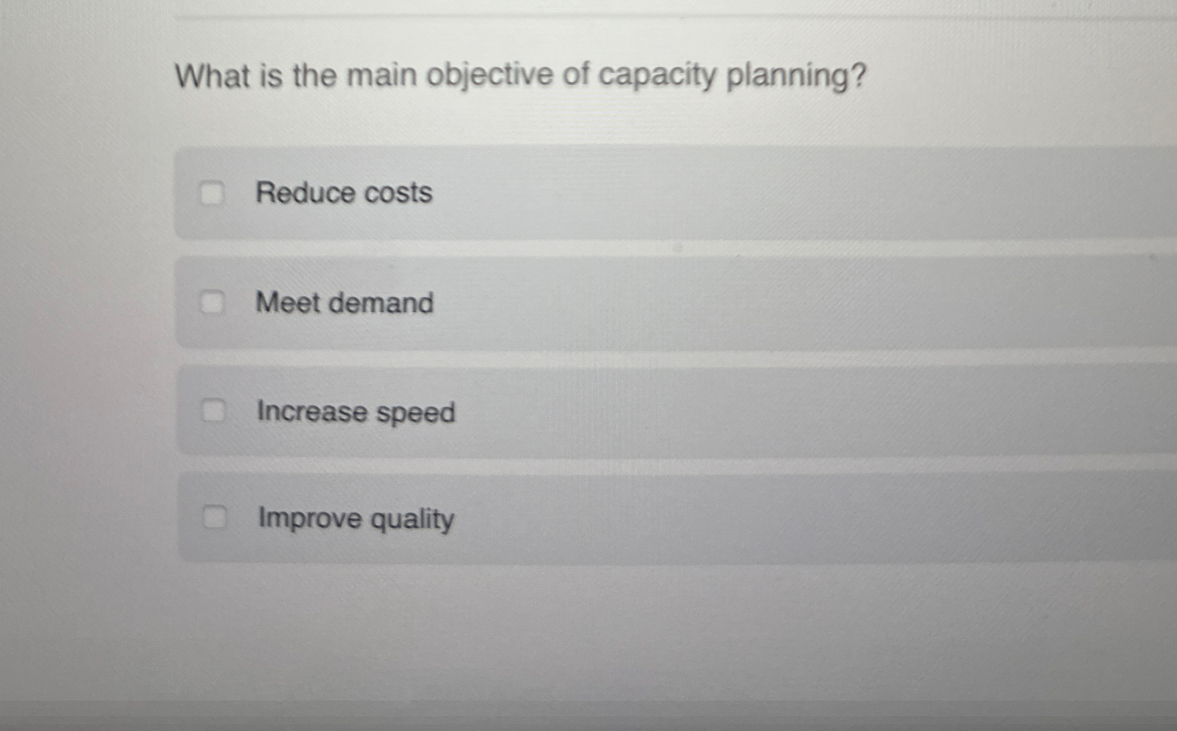 Solved What is the main objective of capacity | Chegg.com