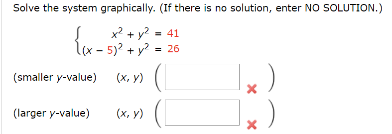 Solved Solve the system graphically. (If there is no | Chegg.com