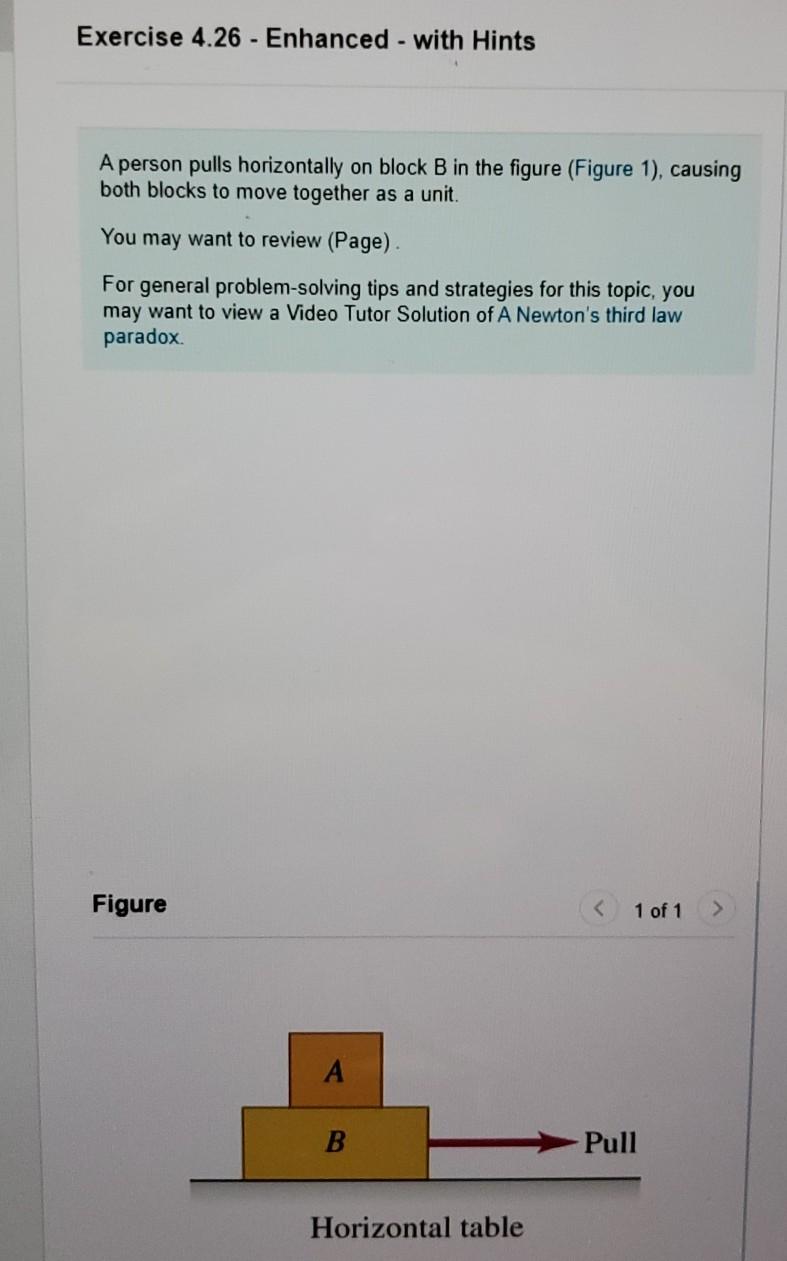 Solved A person pulls horizontally on block B in the figure | Chegg.com