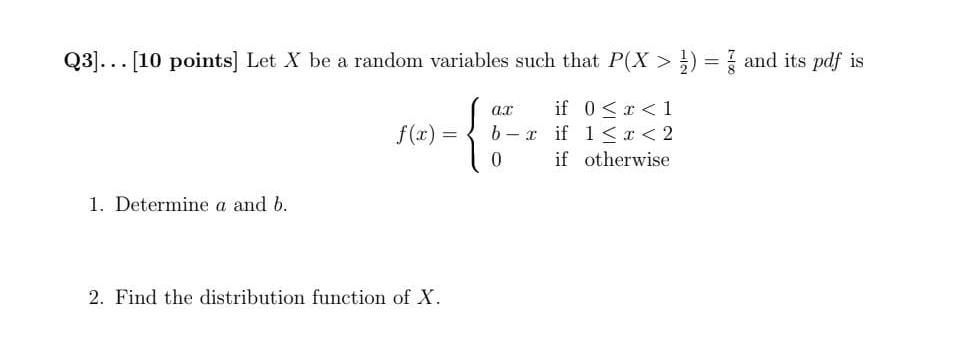 Solved Q3]... [10 ﻿points] ﻿Let x ﻿be a random variables | Chegg.com