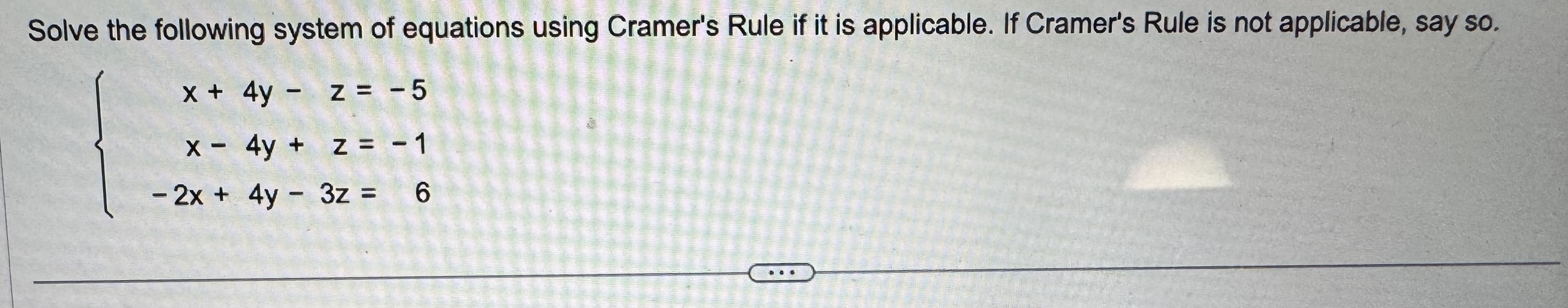 Solved Solve the following system of equations using | Chegg.com
