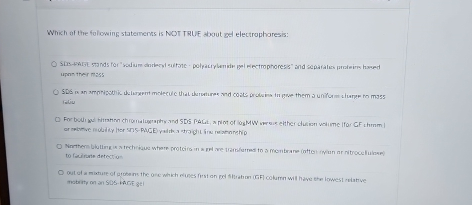 Solved Which of the following statements is NOT TRUE about | Chegg.com