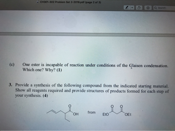 Solved 2. Consider the following esters. (a) Two of these | Chegg.com
