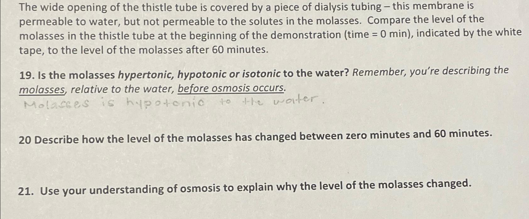 Solved The wide opening of the thistle tube is covered by a | Chegg.com