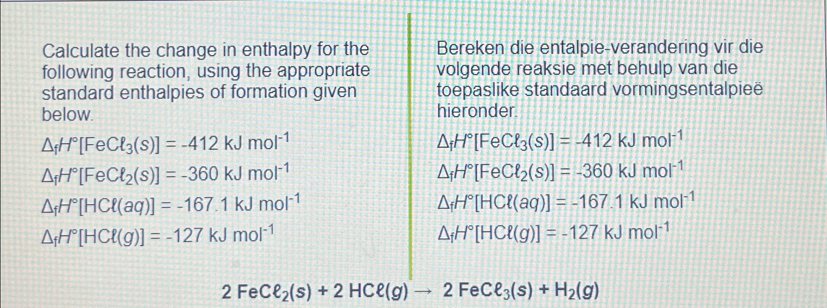 Solved Calculate the change in enthalpy for the following | Chegg.com