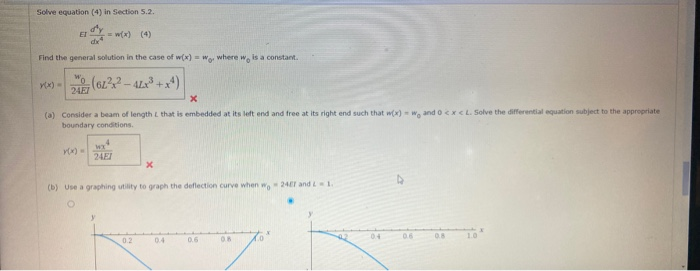 Solved ASK YOUR TEACHER Solve equation (4) in Section 5.2. | Chegg.com