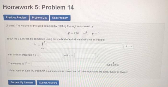 Solved Homework 5: Problem 14 Previous Problem Problem List | Chegg.com