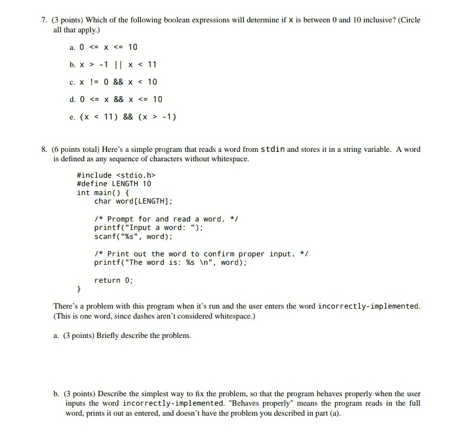 Solved 4. (3 points) How many times is the printf executed | Chegg.com