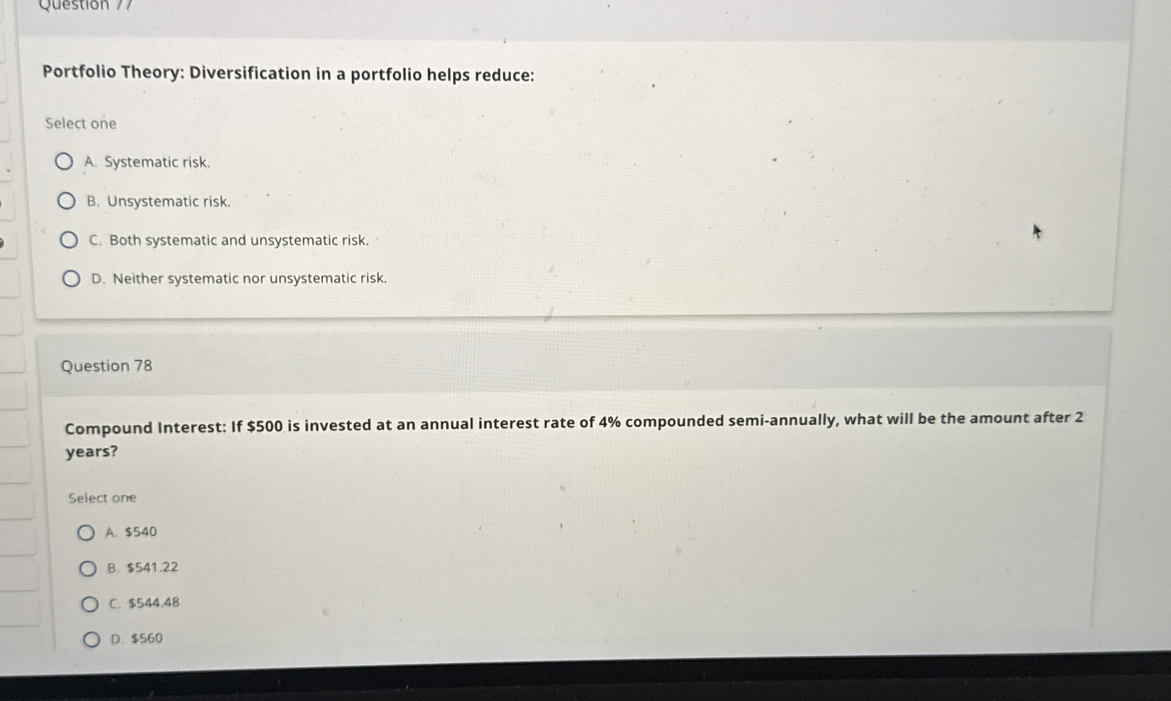 Solved Portfolio Theory: Diversification in a portfolio | Chegg.com