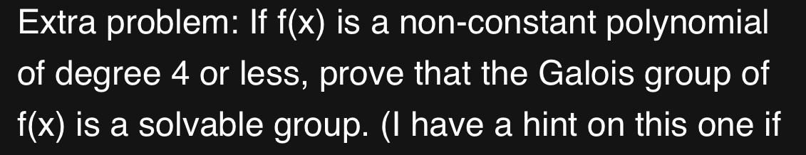 Solved Extra problem: If f(x) ﻿is a non-constant polynomial | Chegg.com